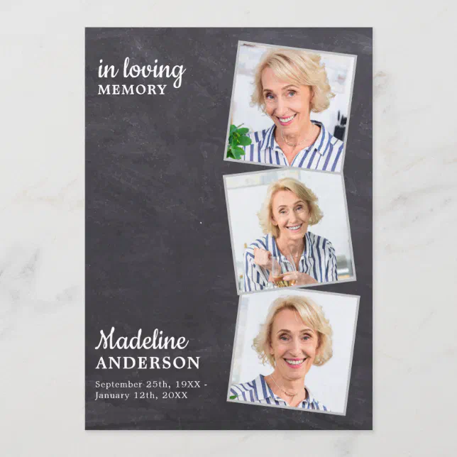 Rustic 3 Photo Memorial Order Of Service Funeral Program | Zazzle