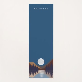 Rustic Abstract Landscape Forest Moon Reflection Yoga Mat | Zazzle