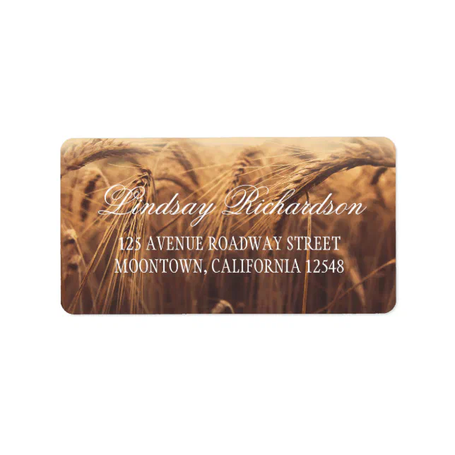 rustic address labels with wheat | Zazzle