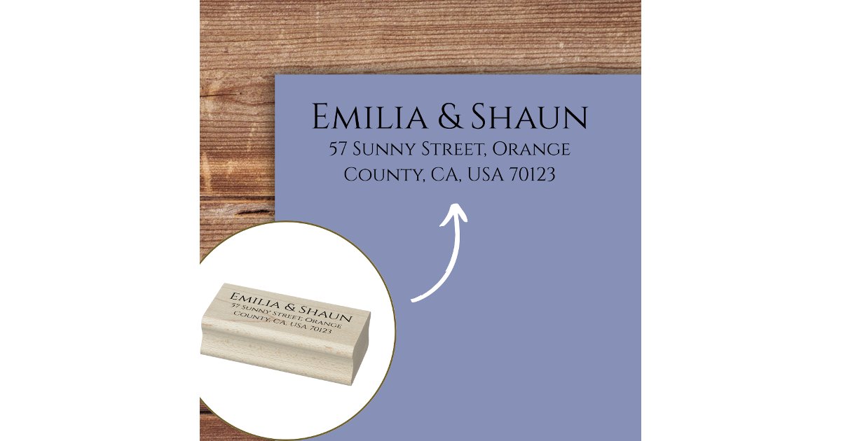 Rustic Address Old School Wood Art Stamp | Zazzle