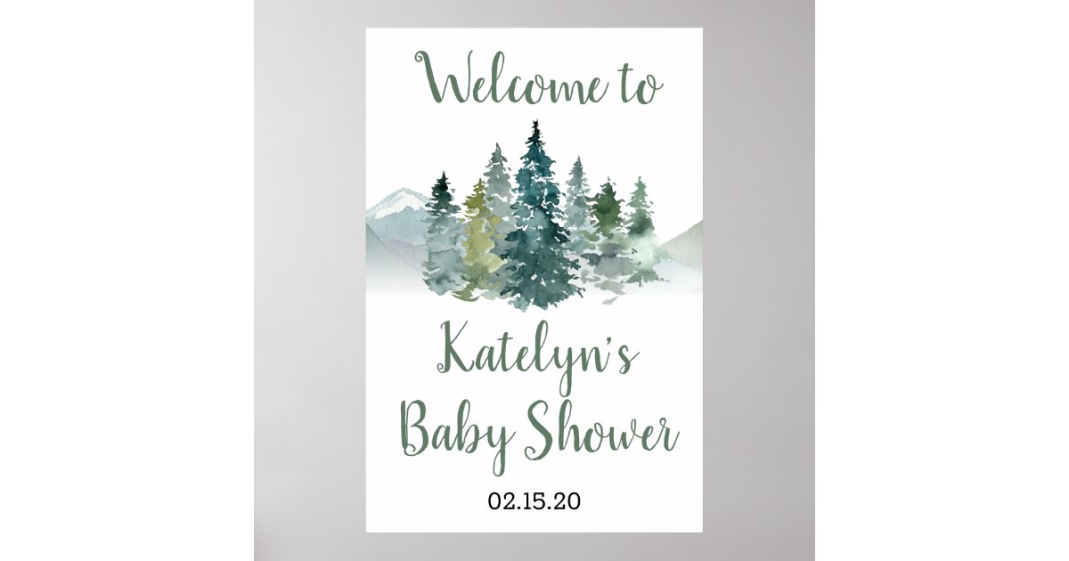 Rustic Adventure Baby Shower Sign | Zazzle