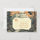 Rustic Adventure Mountain Forest Wedding RSVP | Zazzle