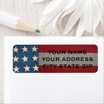 Rustic American Flag Address Labels | Zazzle