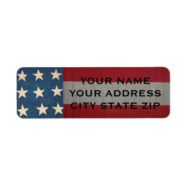 Rustic American Flag Address Labels | Zazzle