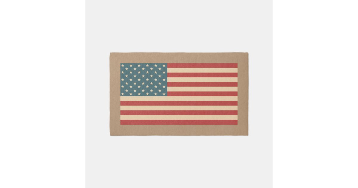 Rustic American Flag Area Rug | Zazzle