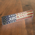 Rustic American Flag Desk Name Plate | Zazzle