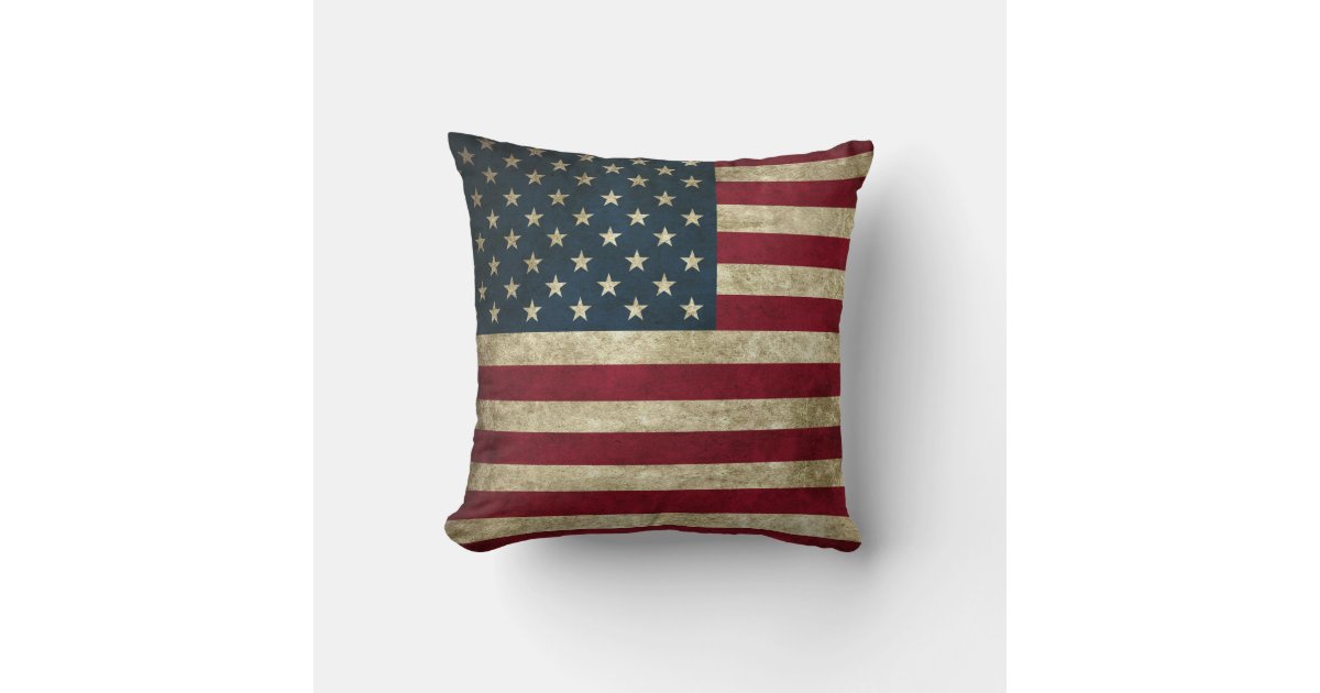 Rustic American Flag Throw Pillow | Zazzle