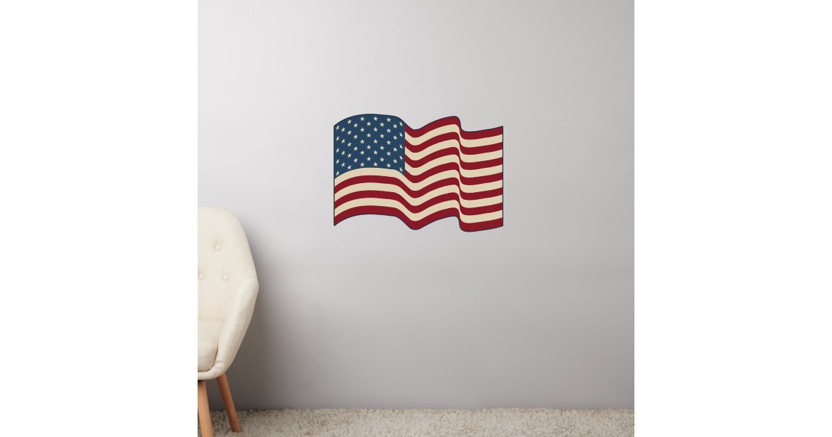 Rustic American Flag Wall Decor Wall Decal | Zazzle