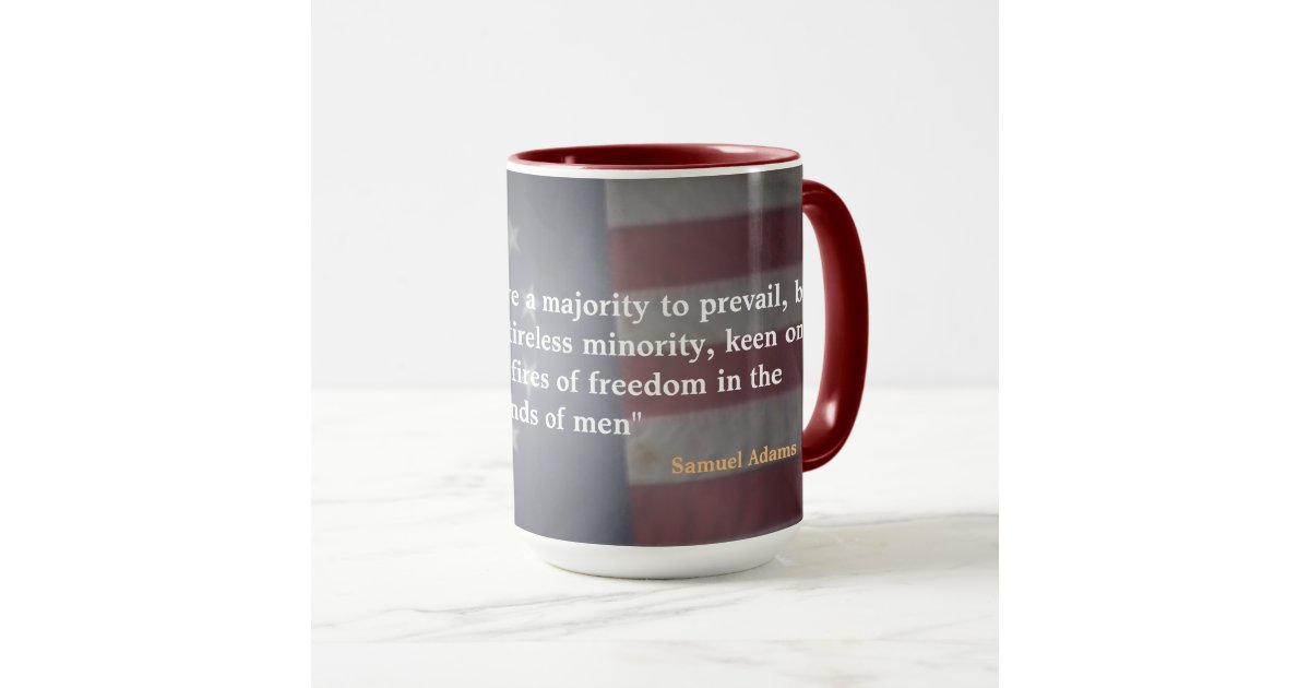 Rustic American Flag With Samuel Adams Quote Mug | Zazzle