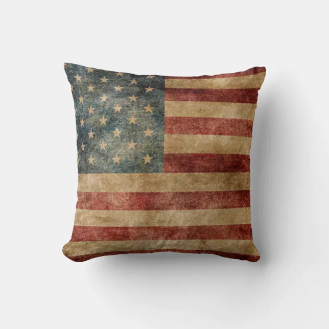 rustic americana,usa flag,grunge,vintage,tradition throw pillow | Zazzle
