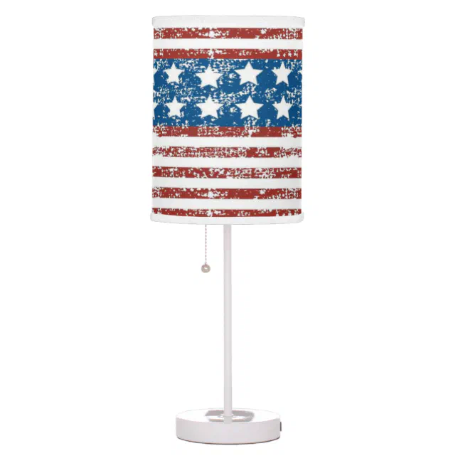 Rustic Americana-USA Flag Table Lamp | Zazzle
