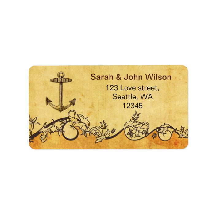 rustic anchor nautical wedding address labels | Zazzle.com