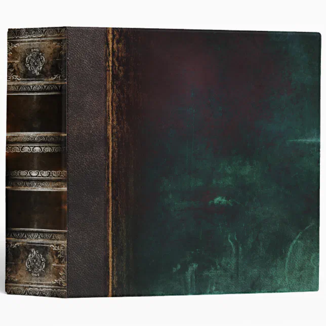Rustic Ancient Tome Faux Black & Turquoise Binder | Zazzle