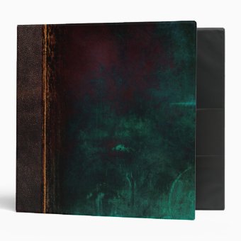 Rustic Ancient Tome Faux Black & Turquoise Binder | Zazzle