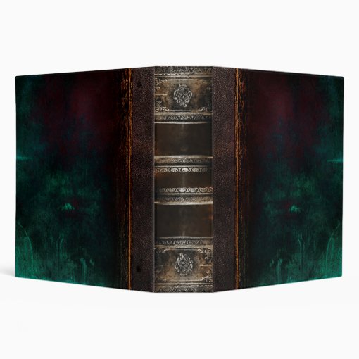 Rustic Ancient Tome Faux Black & Turquoise Binder | Zazzle