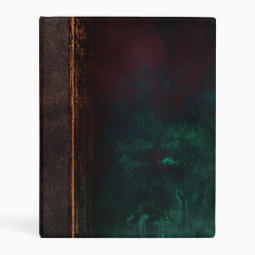 Rustic Ancient Tome Faux Black & Turquoise Mini Binder | Zazzle
