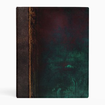 Rustic Ancient Tome Faux Black & Turquoise Mini Binder | Zazzle