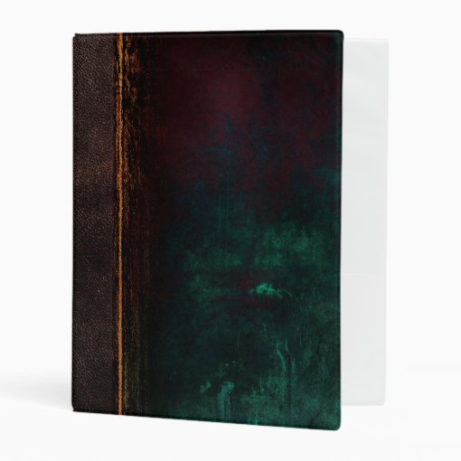 Rustic Ancient Tome Faux Black & Turquoise Mini Binder | Zazzle
