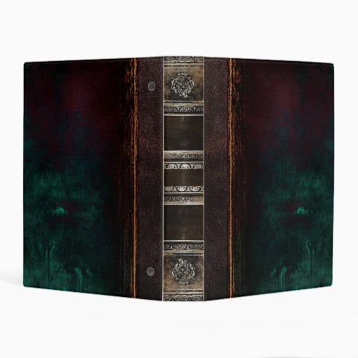Rustic Ancient Tome Faux Black & Turquoise Mini Binder | Zazzle