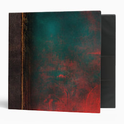 Rustic Ancient Tome Faux Red & Teal Leather Binder | Zazzle