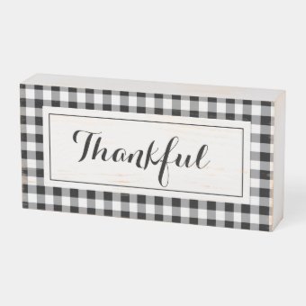 Rustic and Elegant Farmhouse Style Thankful Wooden Box Sign | Zazzle
