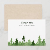Rustic and Trendy Green Pine Trees Thank You Card | Zazzle