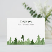 Rustic and Trendy Green Pine Trees Thank You Card | Zazzle