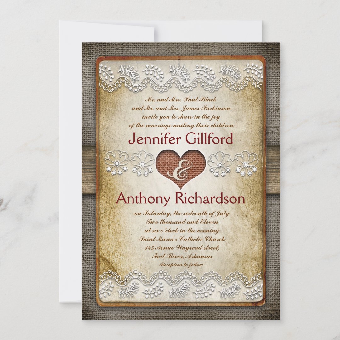 rustic and vintage wedding invitations | Zazzle