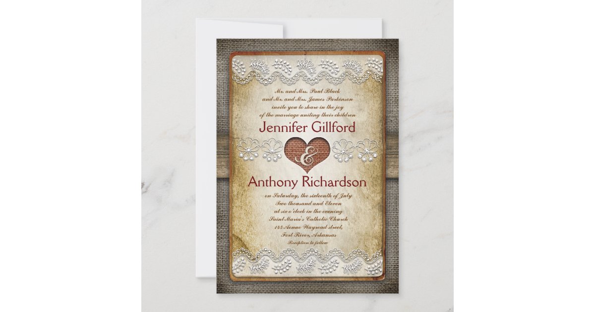 rustic and vintage wedding invitations | Zazzle