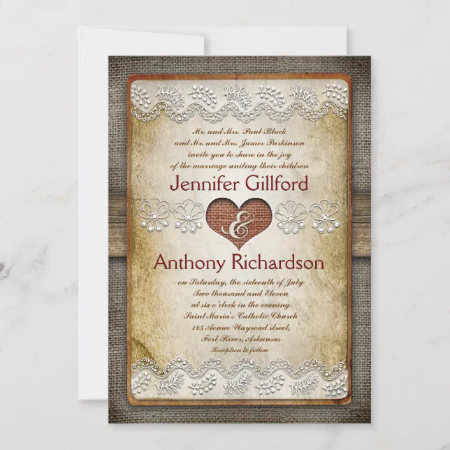 rustic and vintage wedding invitations | Zazzle