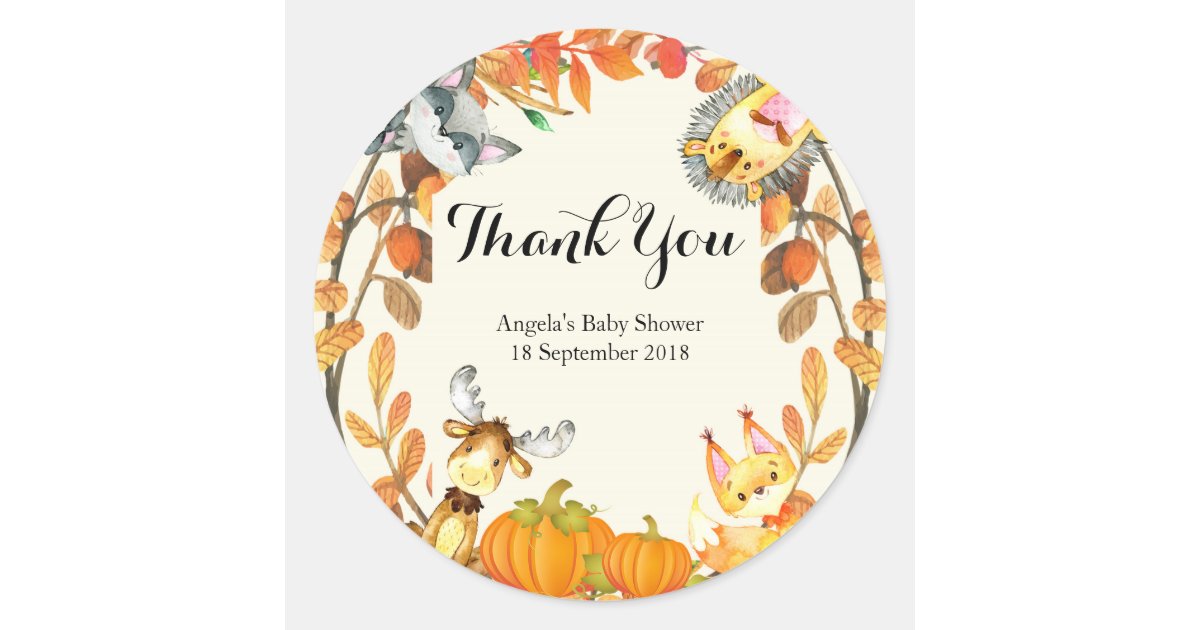 Rustic Animal Thank You Sticker | Zazzle