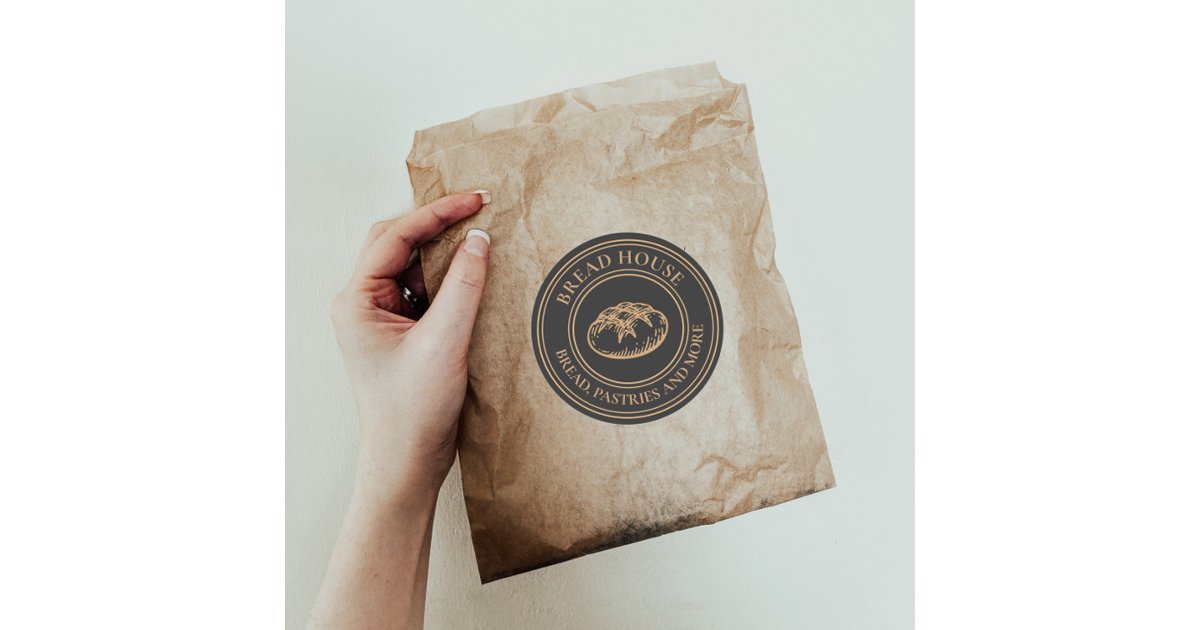 Rustic Anthrazit Bakery Baked Goods Bread Sticker | Zazzle