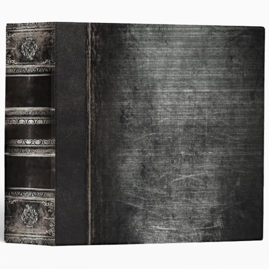 Rustic Antique Ancient Tome Faux Black Leather 3 Ring Binder | Zazzle.com