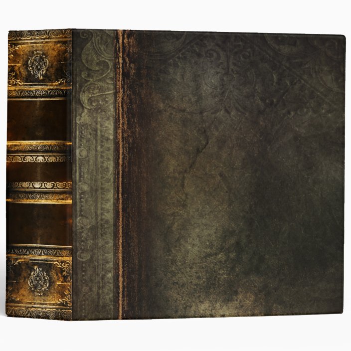 Rustic Antique Ancient Tome Faux Brown Leather 3 Ring Binder | Zazzle