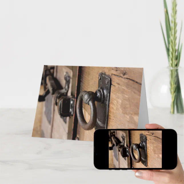 Rustic Antique Door Pull and Latch Card | Zazzle