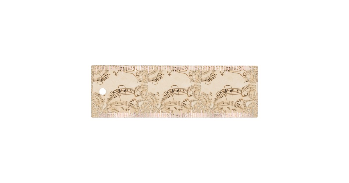 Rustic Antique Musical Notes Ruler | Zazzle