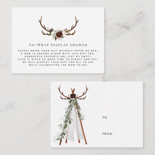 Rustic Antler | Display Shower Invitation Insert | Zazzle