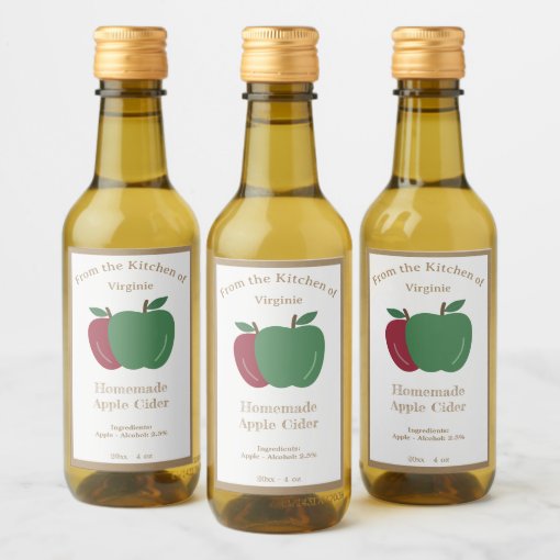 Rustic Apple Cider Bottle Label Sticker | Zazzle