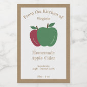 Rustic Apple Cider Bottle Label Sticker | Zazzle