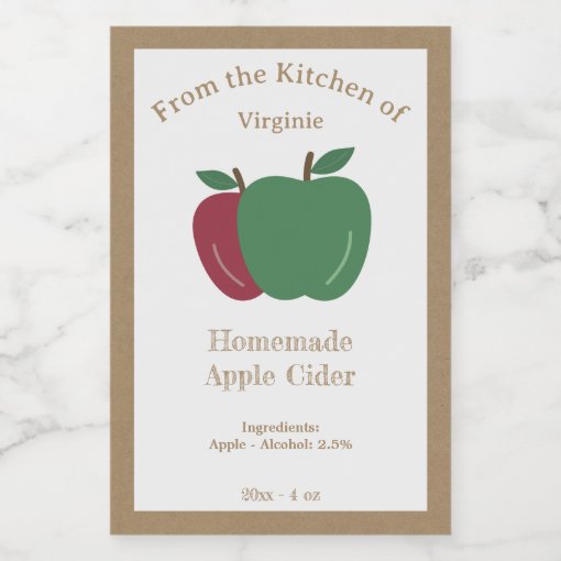 Rustic Apple Cider Bottle Label Sticker | Zazzle