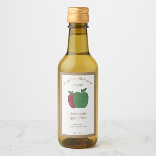 Rustic Apple Cider Bottle Label Sticker | Zazzle