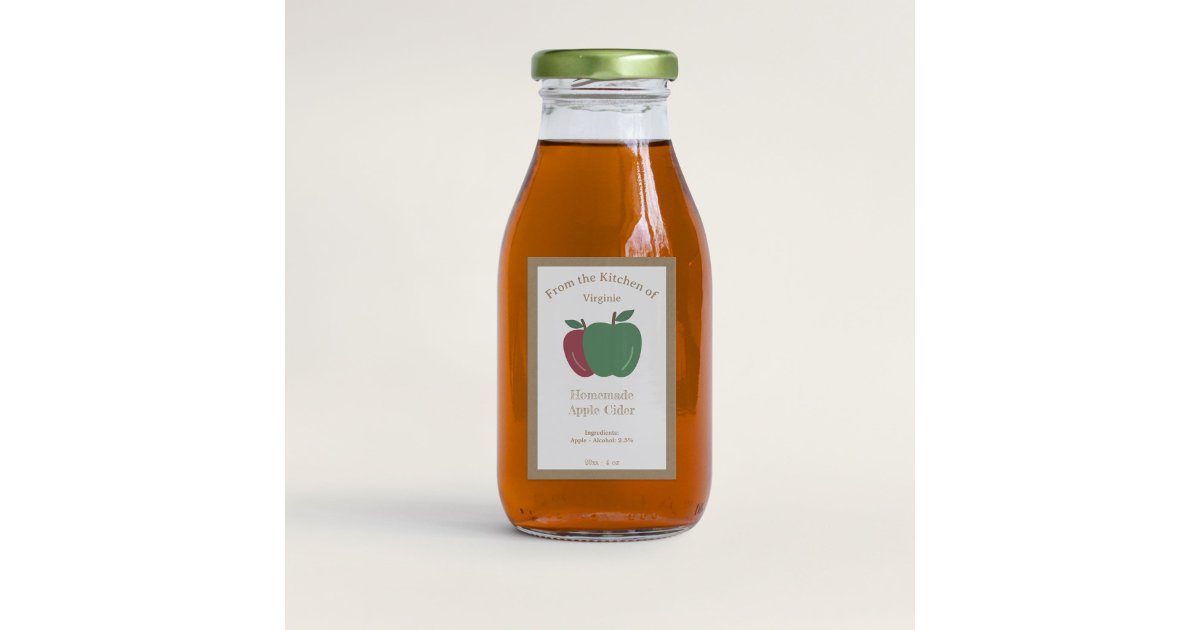 Rustic Apple Cider Bottle Label Sticker | Zazzle