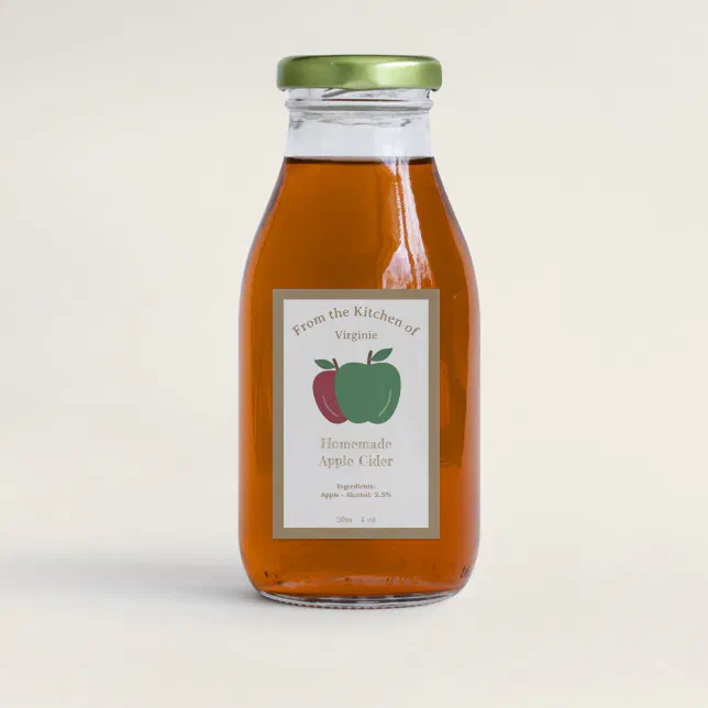 Rustic Apple Cider Bottle Label Sticker | Zazzle