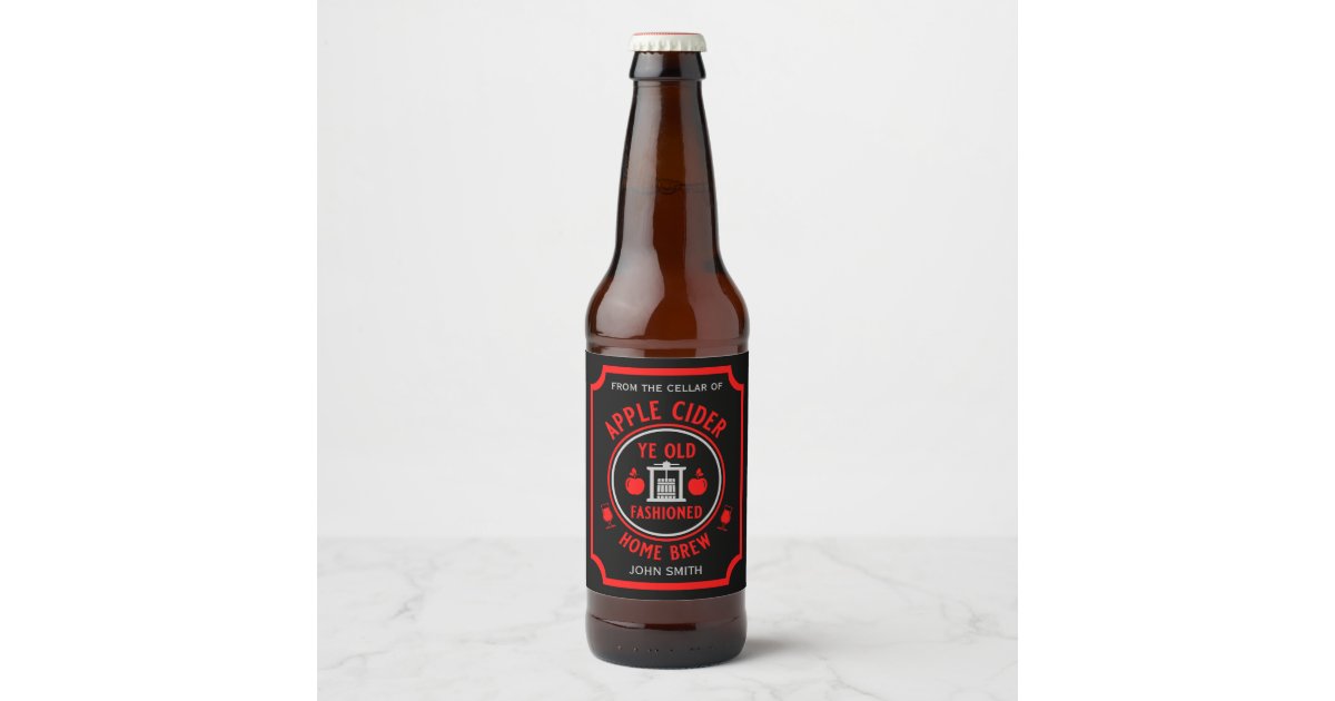 Rustic Apple Cider Personalized Beer Bottle Label | Zazzle