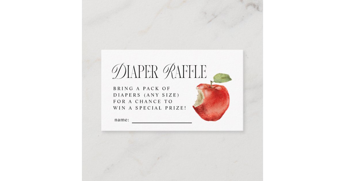 Rustic Apple Diaper Raffle Ticket Enclosure Card | Zazzle