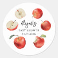 Rustic Apples Gender Neutral Favor Classic Round Sticker | Zazzle