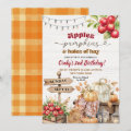 Rustic Apples, Pumpkins, and Bales of Hay Birthday Invitation | Zazzle