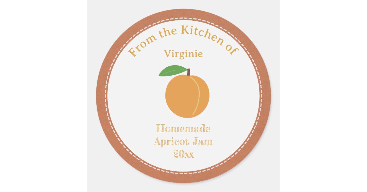 Rustic Apricot Jam Label Sticker | Zazzle