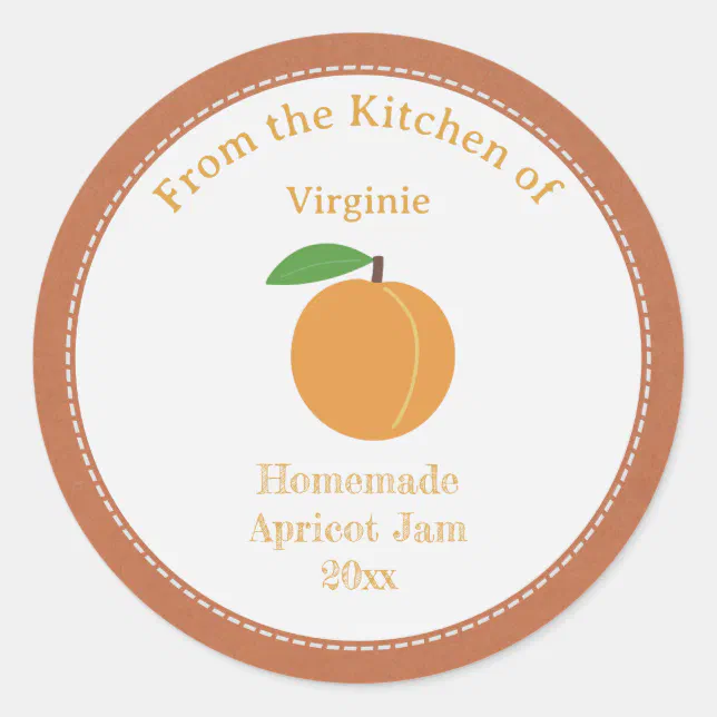 Rustic Apricot Jam Label Sticker | Zazzle