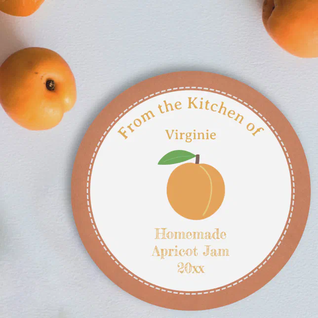 Rustic Apricot Jam Label Sticker | Zazzle